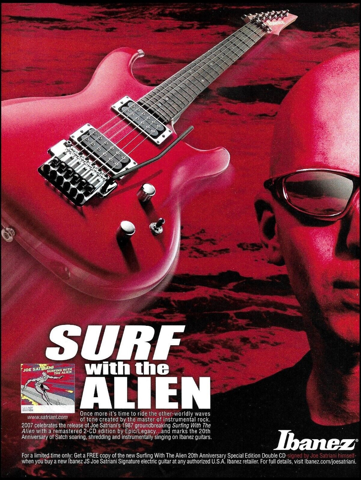 Joe Satriani Signature Ibanez JS guitar Surfing with the Alien 20th ...