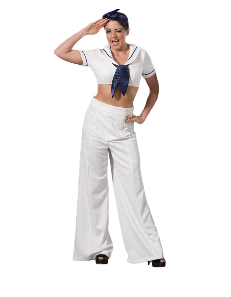 Navy Sailor World War II Pin-Up Girl Theater Costume L White - Jewelry ...