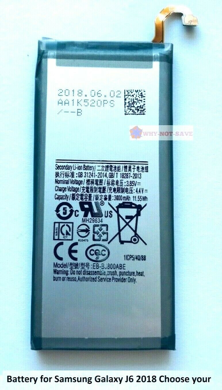 Replacement Internal Battery EB-BJ800ABE 3300MAH for Samsung Galaxy J6 ...