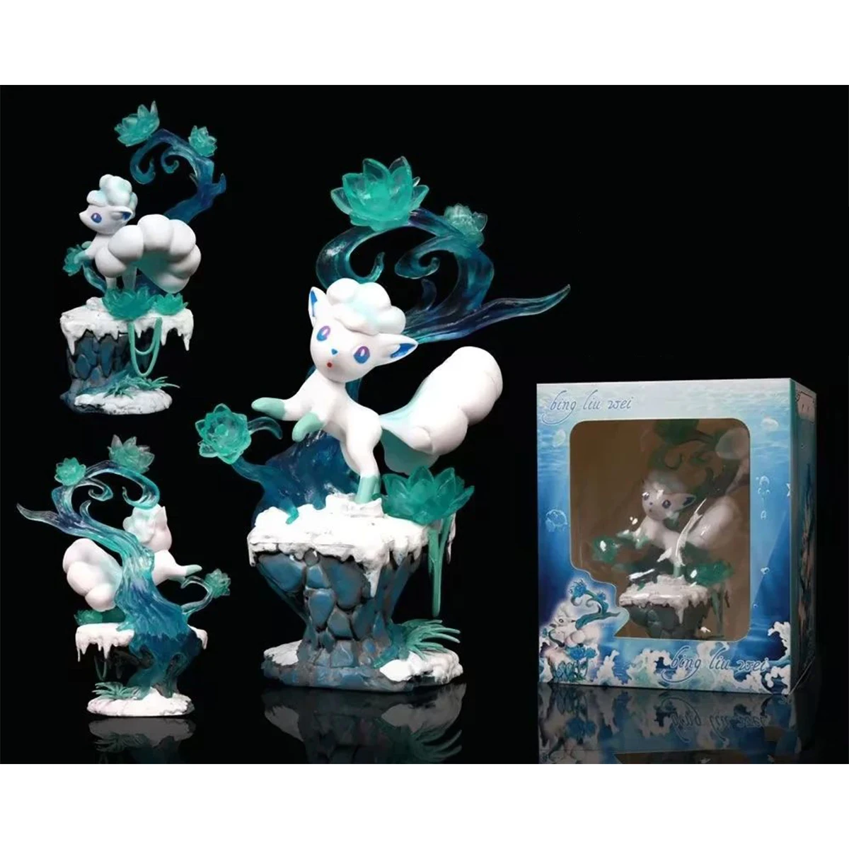 Pokemon Animation Game Peripheral Toys Vulpix Alola Region Statue Model ...