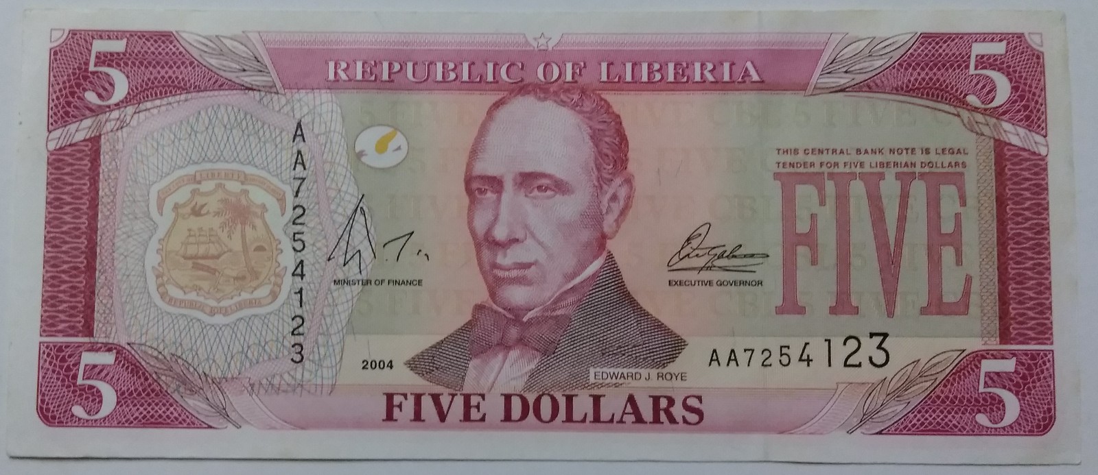 2004 Bank of Liberia Five Dollars World Paper Money - Paper Money: World