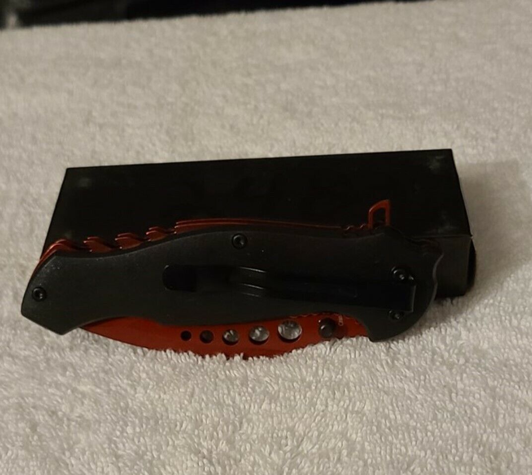 SKULL DRAGON FANTASY MYTHICAL SPRING ASSISTED KNIFE WITH BELT CLIP RED ...
