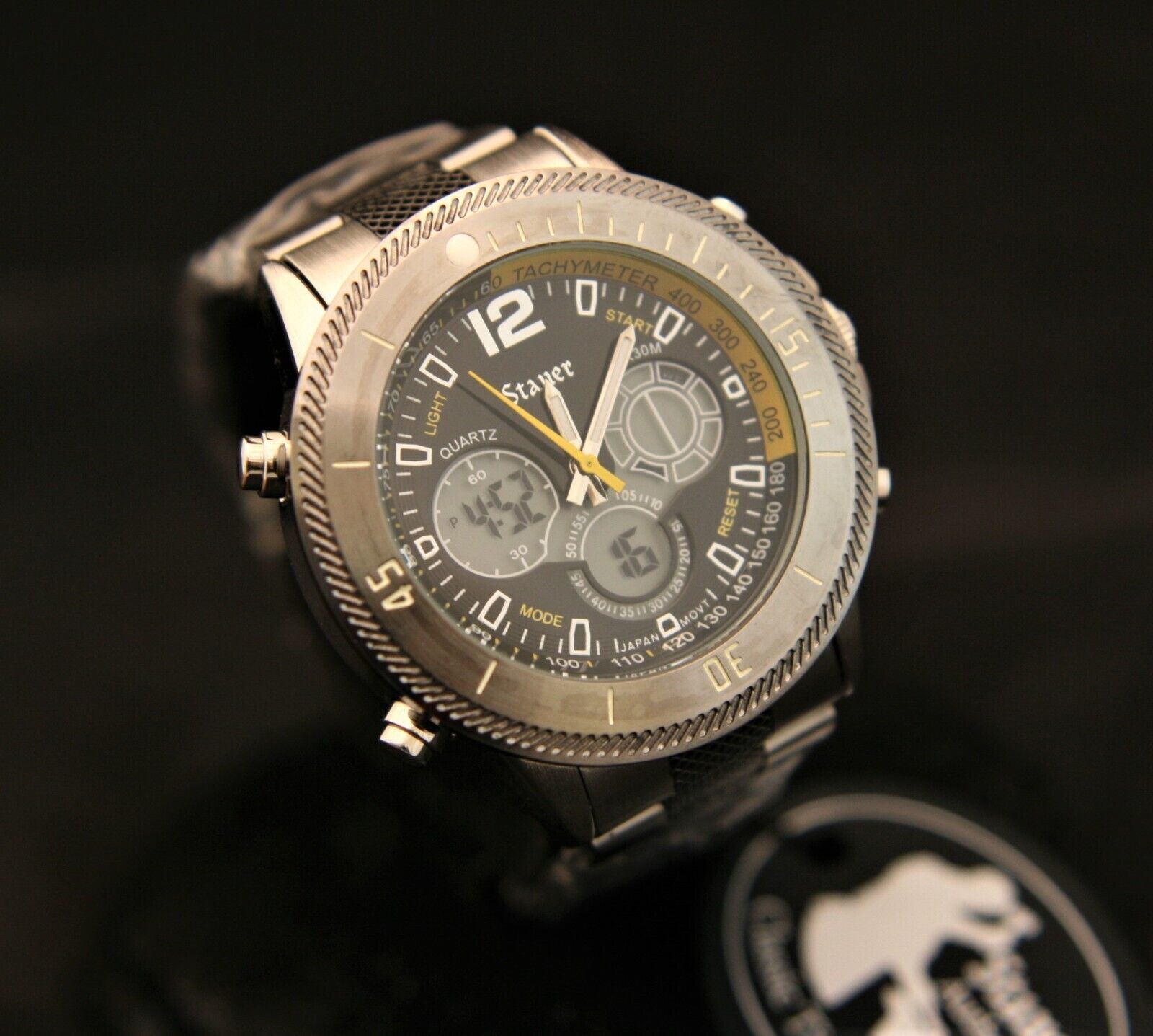 New Stauer men's feature laden "Colossus" hybrid digital & analog ...