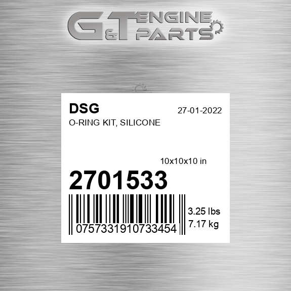 2701533 O-RING KIT, SILICONE fits DSG (NEW AFTERMARKET) - Other Heavy ...
