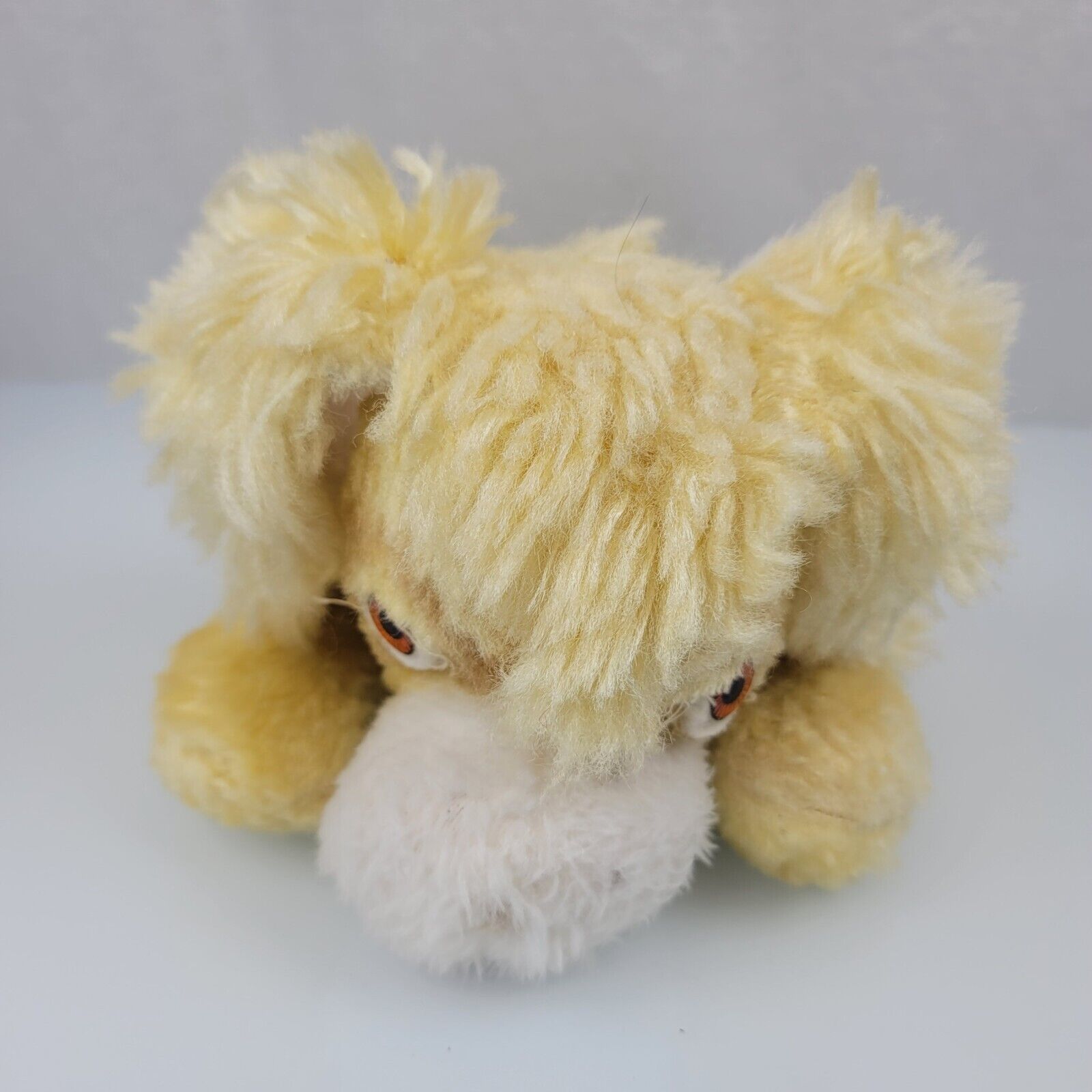 Vintage Animal Fair 14" Yellow Stuffed Plush Puppy Dog Laying Lying - Other