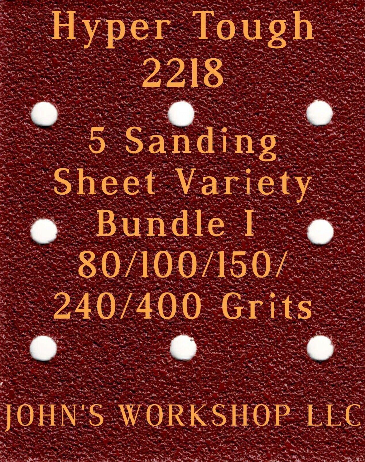Hyper Tough 2218 - 80/100/150/240/400 Grits - 5 Sandpaper Variety ...
