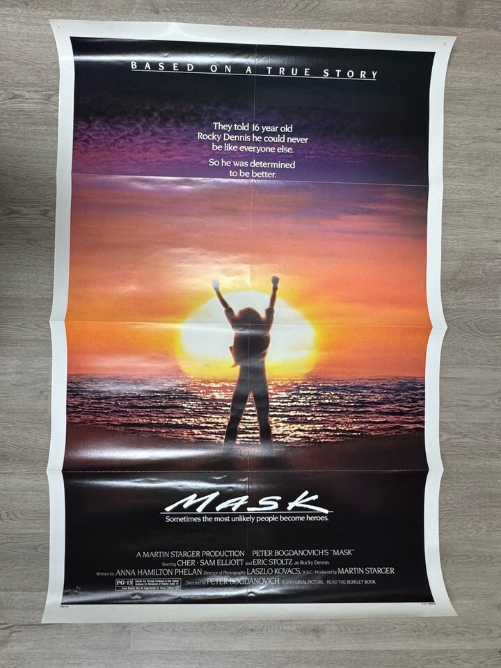 Vintage 1984 Original Movie Poster MASK Cher Sam Elliot Eric Stoltz 27 ...