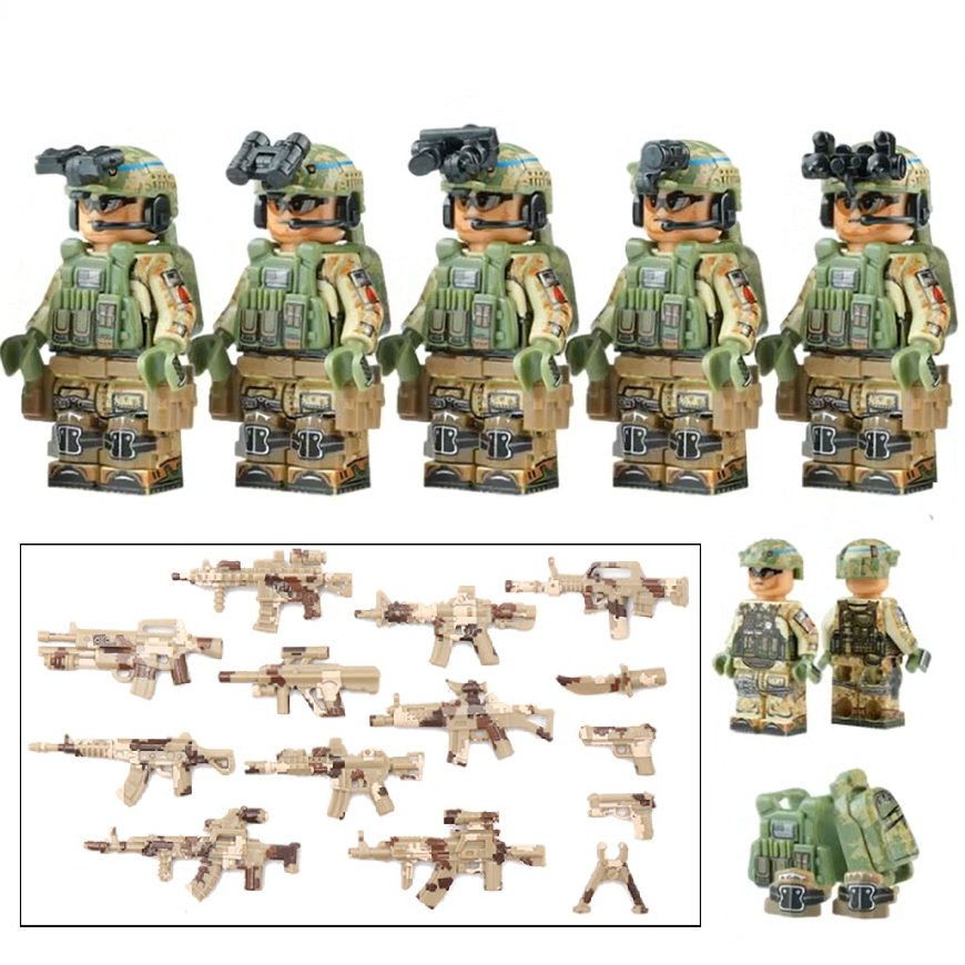 5pcs Modern US Armed Forces Delta Force Minifigures Weapons Accessories ...
