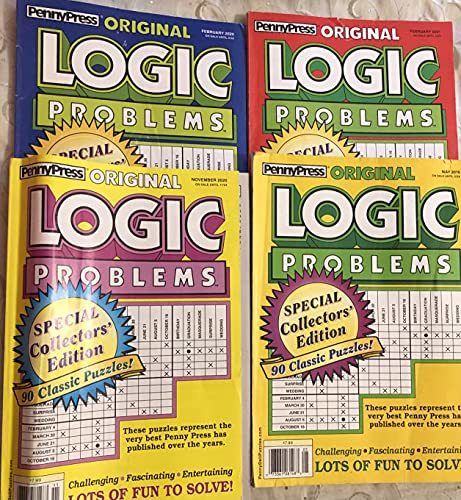 Lot of (4) Penny Press Original Logic Problems Puzzles Full Size Books ...