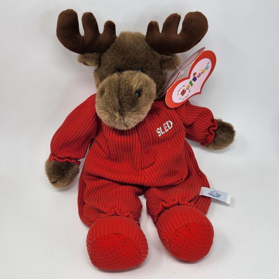 18" PEOPLE PALS SOFTEES CHRISTMAS SLED MOOSE STUFFED ANIMAL PLUSH TOY ...