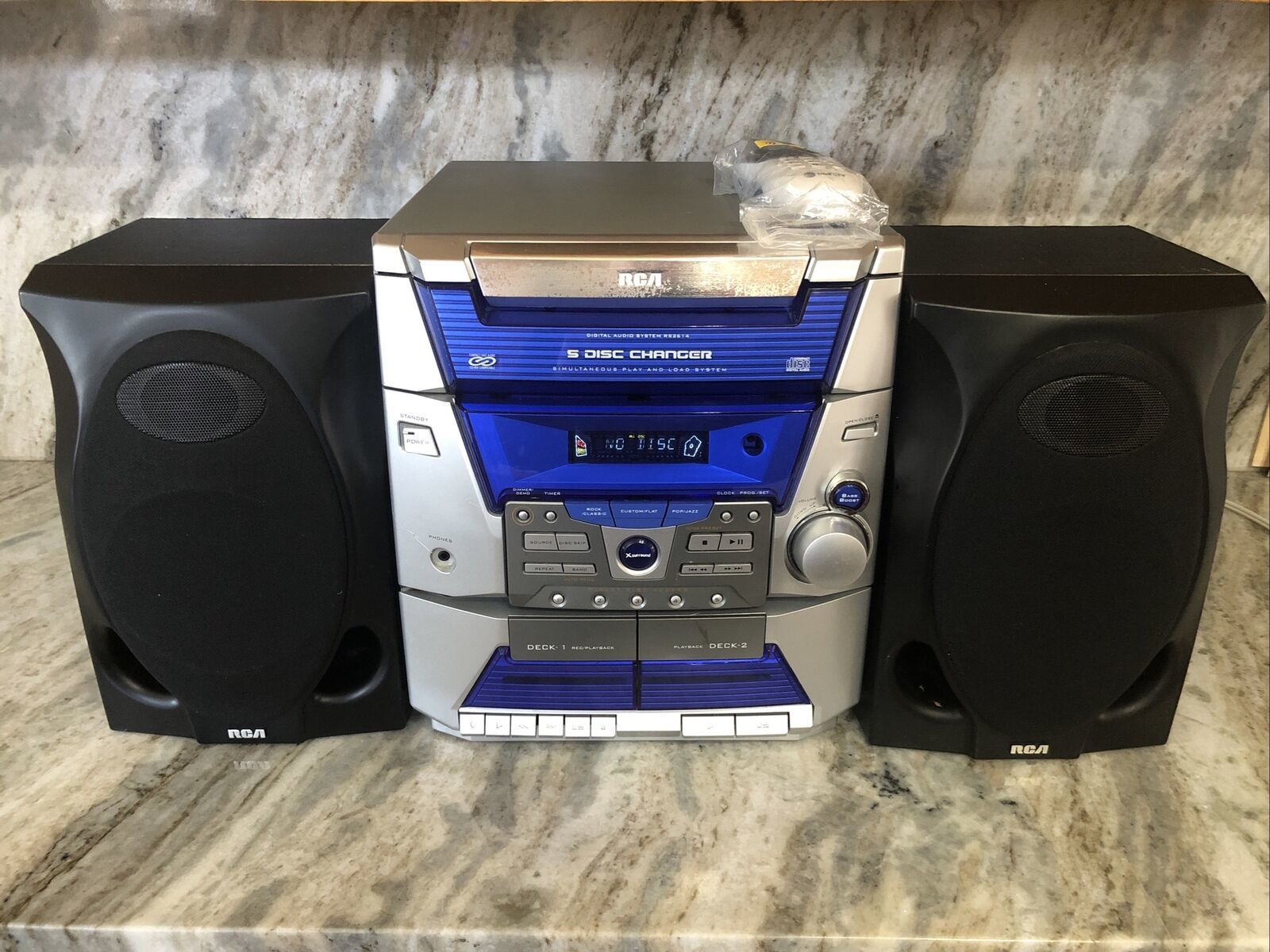 Vintage RCA RS2614 Dual Cassette Radio 5 Disc Changer Bookshelf Home ...