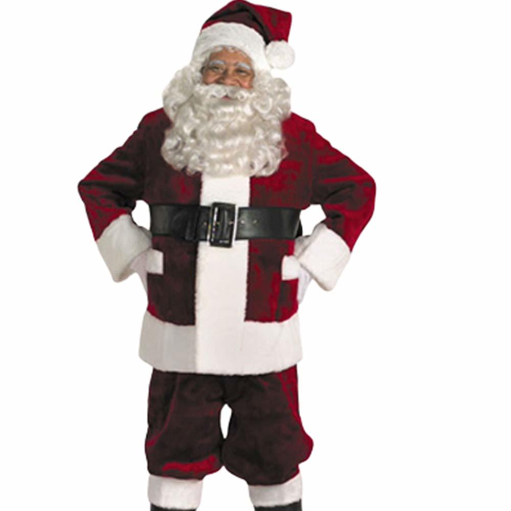 Burgundy Deluxe Plush Outside Pockets Santa Suit Jacket Size 42-48 ...