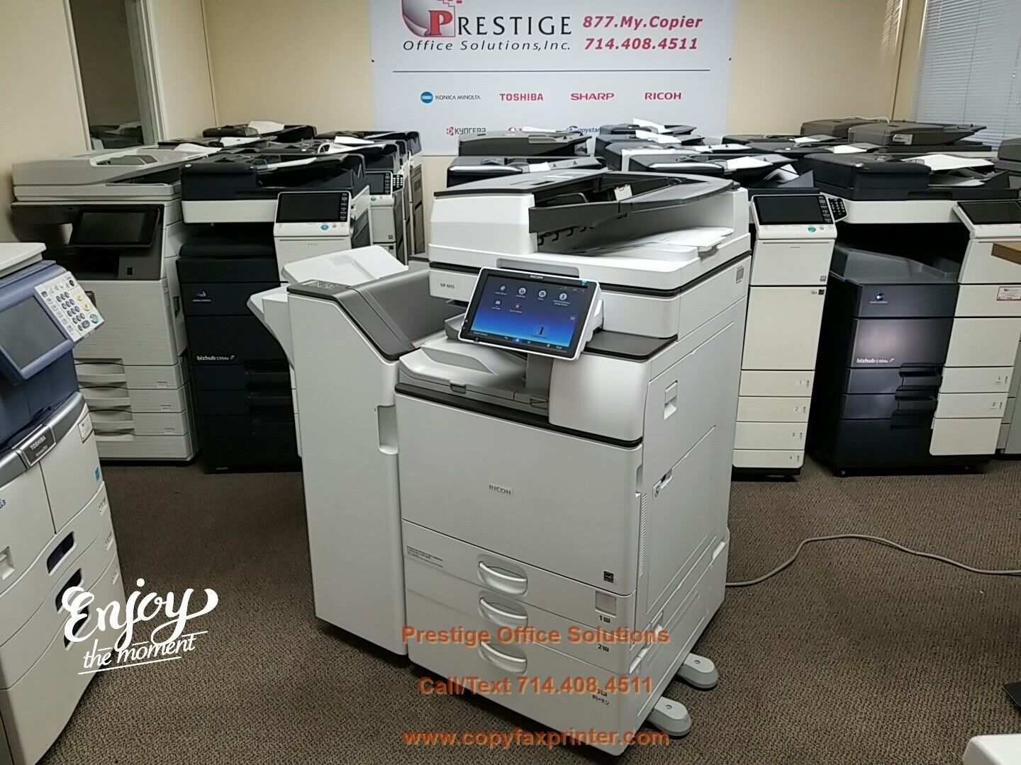 Ricoh MP 4055 Black/White Copier Printer Scanner with Stapling Finisher ...