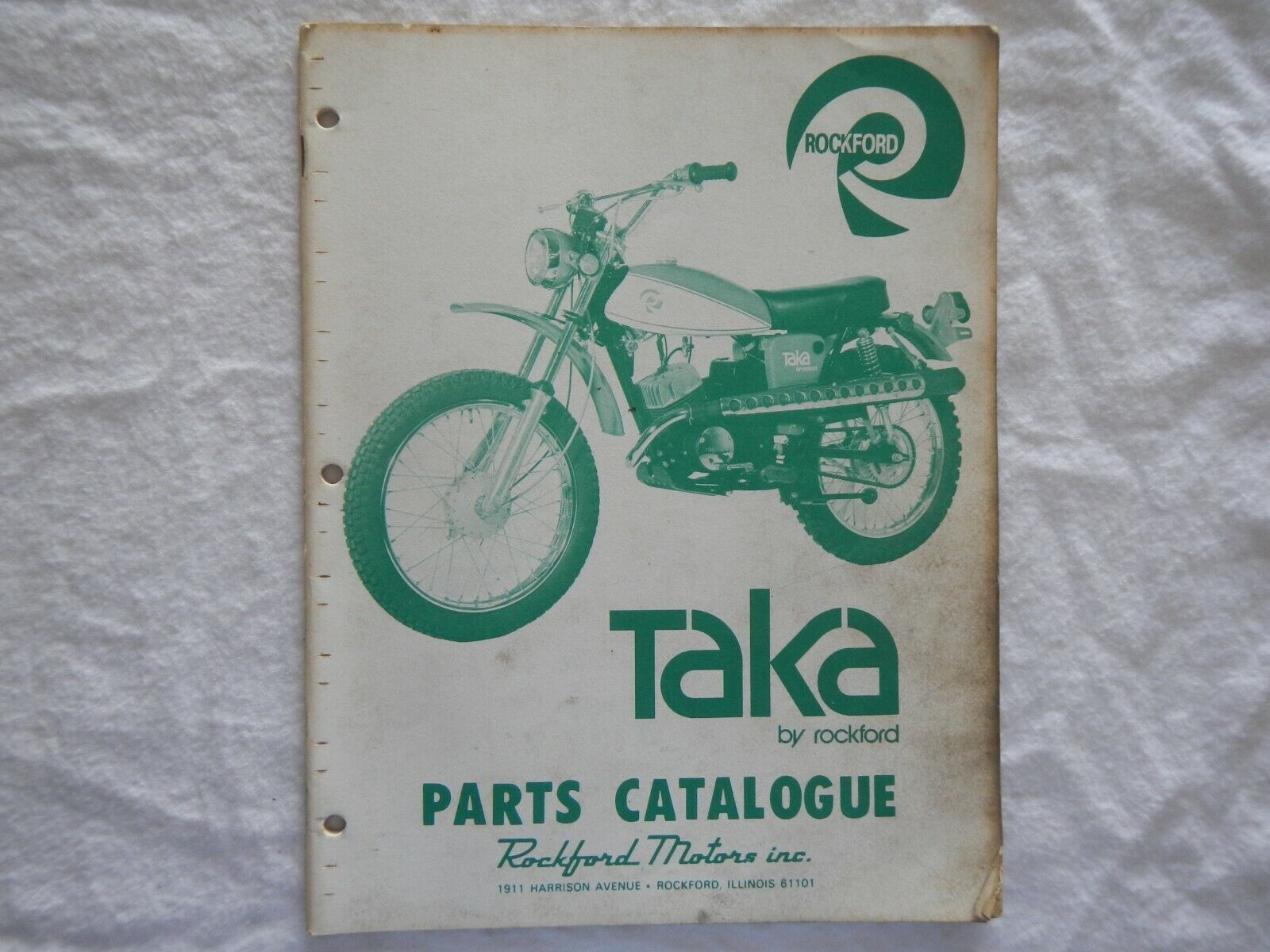 Rockford Taka 100 mini bike parts book catalog manual diagrams - Service & Repair Manuals