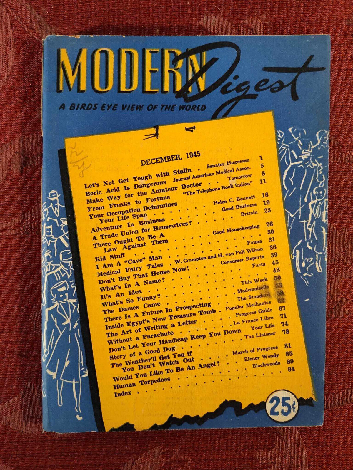 Modern Digest Magazine December 1945 WWII Health War Stalin Stories - Magazines