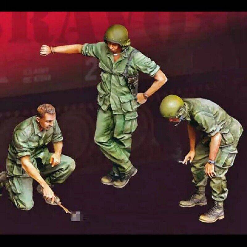 1/35 3pcs Resin Model Kit Vietnam War US Army Soldiers Plan of Attack ...