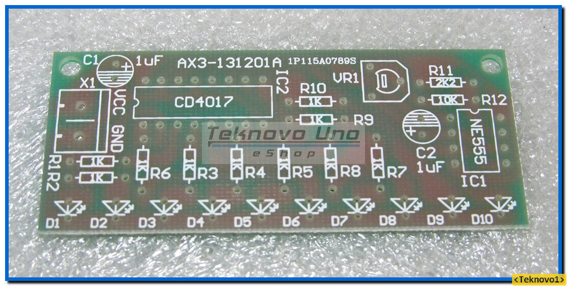 2x NE555 & CD4017 LED Light Sequencer / Chaser / Follower / Scroller ...