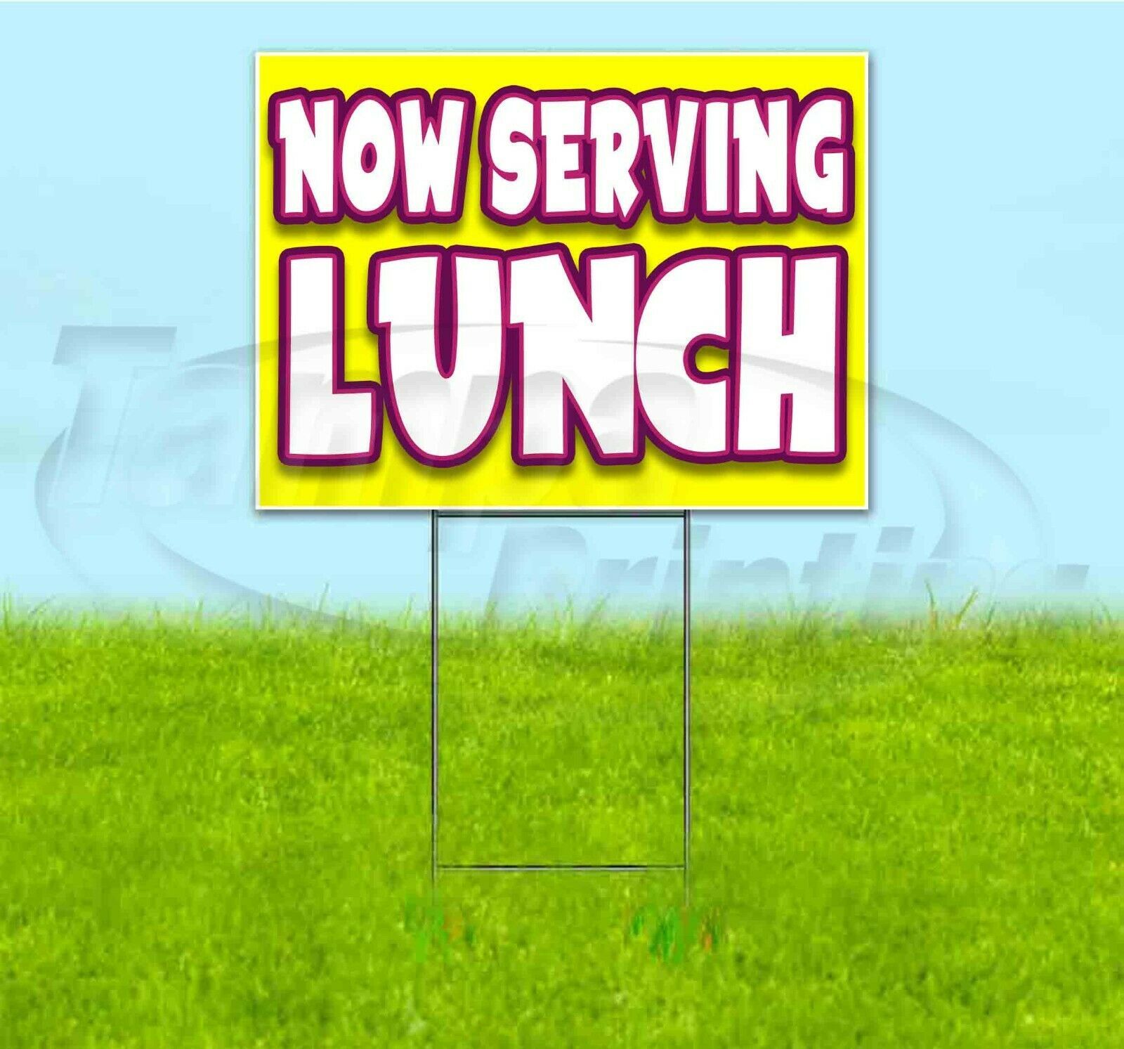 NOW SERVING LUNCH 18x24 Yard Sign WITH STAKE Corrugated Bandit USA ...