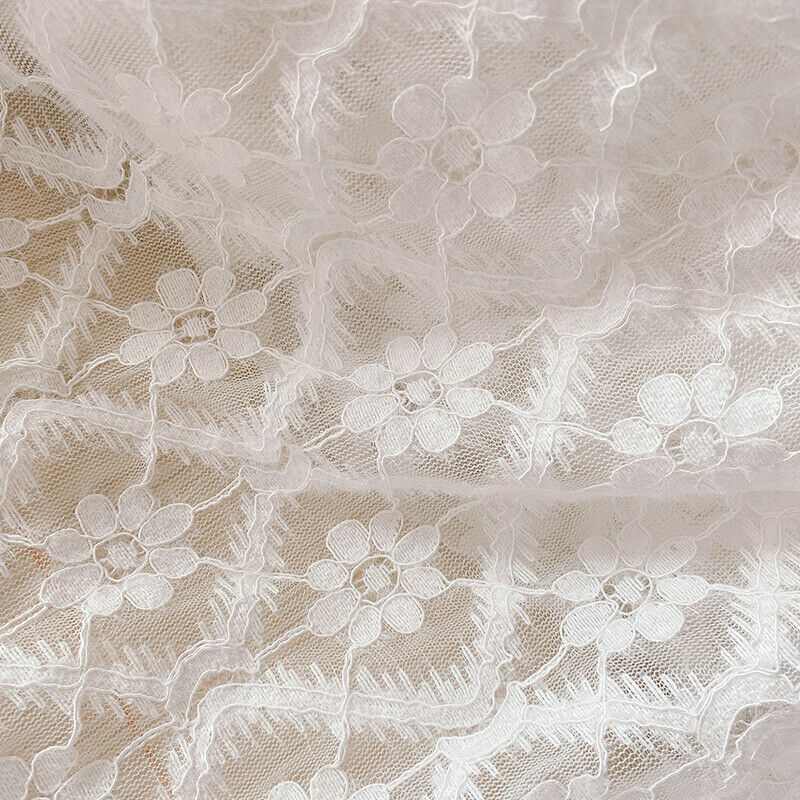 Embroidery Floral Lace Mesh Fabric DIY Costume Clothes Wedding Dress ...