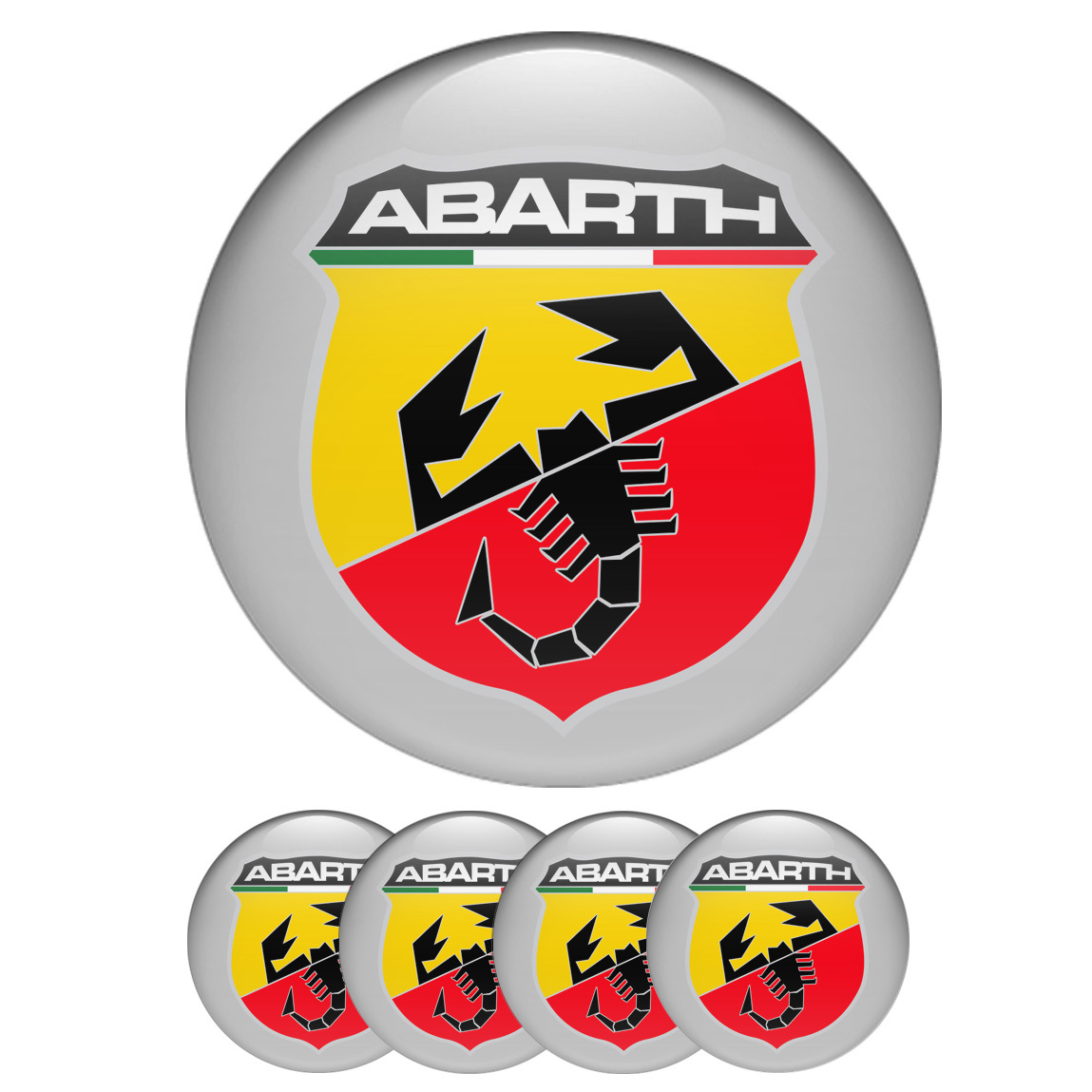 Set of 4 Fiat Abarth Logo Domed Sticker for and similar items