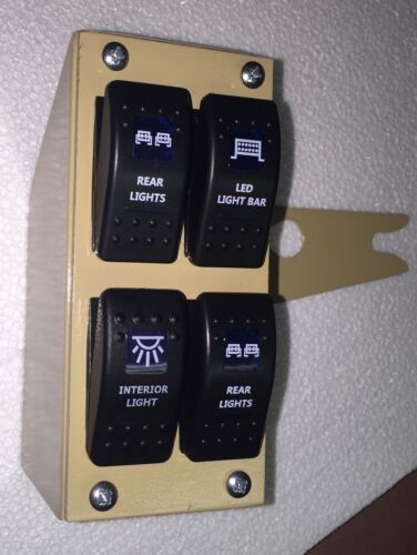 LIGHTED MILITARY HUMVEE 4-GANG TAN ROCKER SWITCH PANEL WITH 24V ...