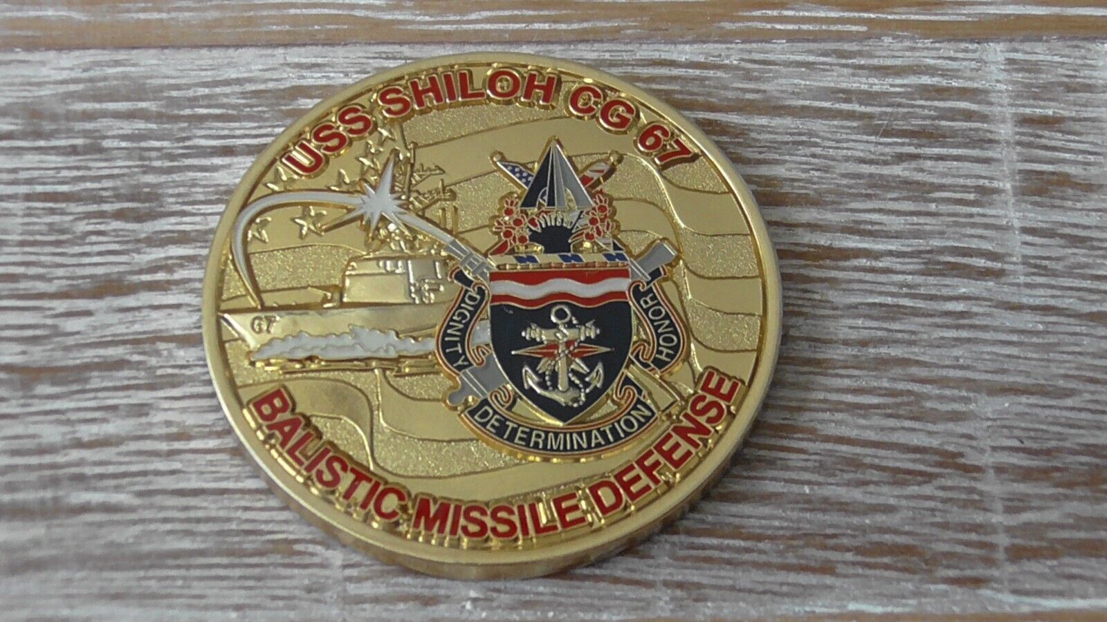 USN USS Shiloh CG-67 Balistic Missile Defense Challenge Coin #A921 ...