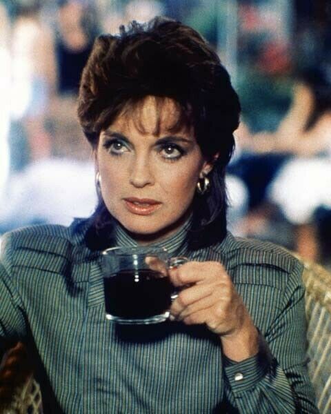 Linda Gray as Sue Ellen ewing holding cup of coffee Dallas 8x10 inch ...