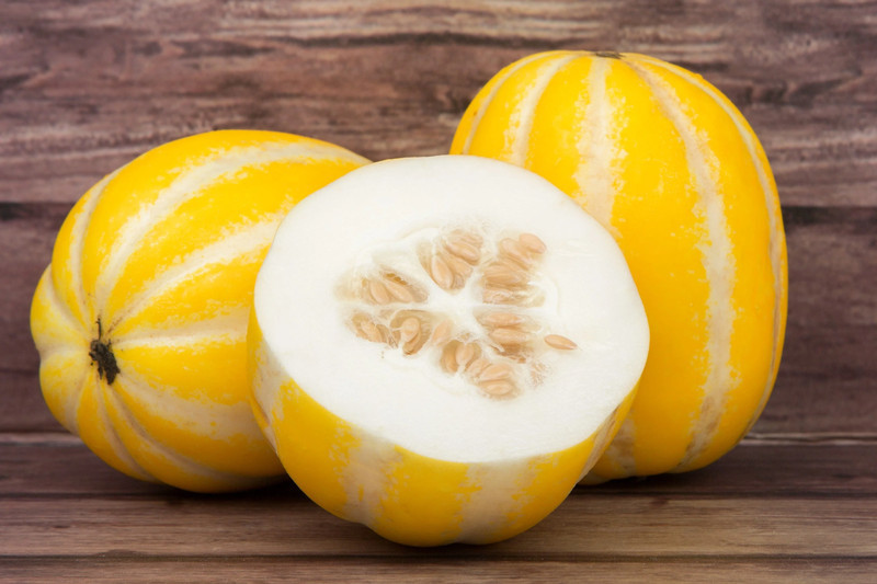 50 Early Silver Line Melon Cucumis Yellow Striped White Flesh Heirloom ...