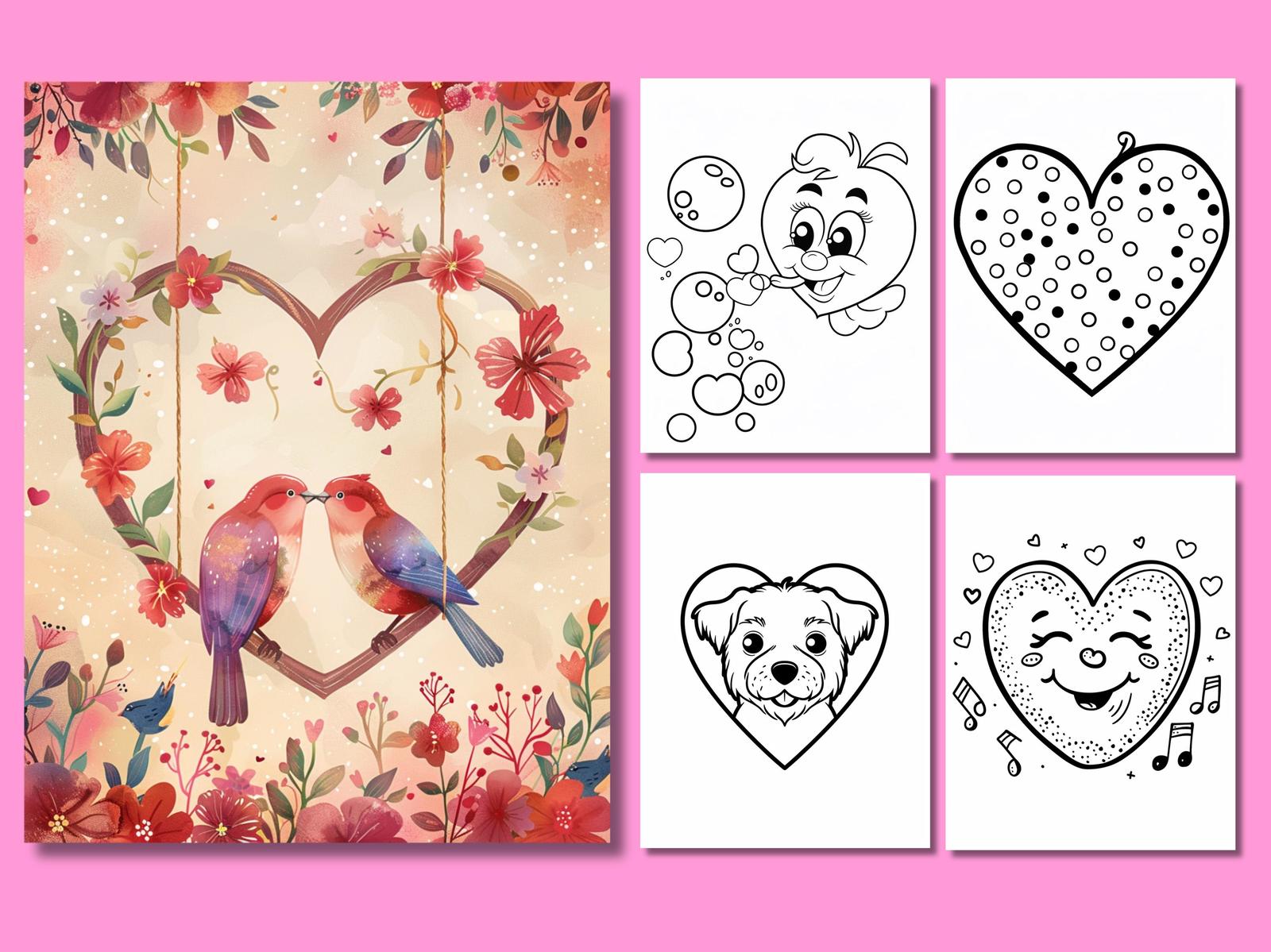 Valentine's Day Coloring Pages, Kawaii Printable, Cute Valentine's ...
