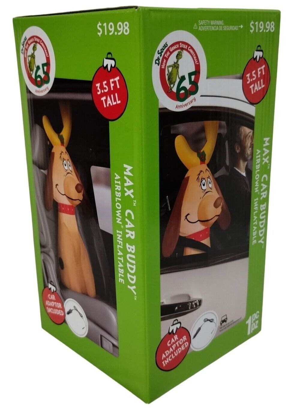 The Grinch Max Car Buddy Airblown Inflatable Car Adapter Over 3 Ft Tall ...
