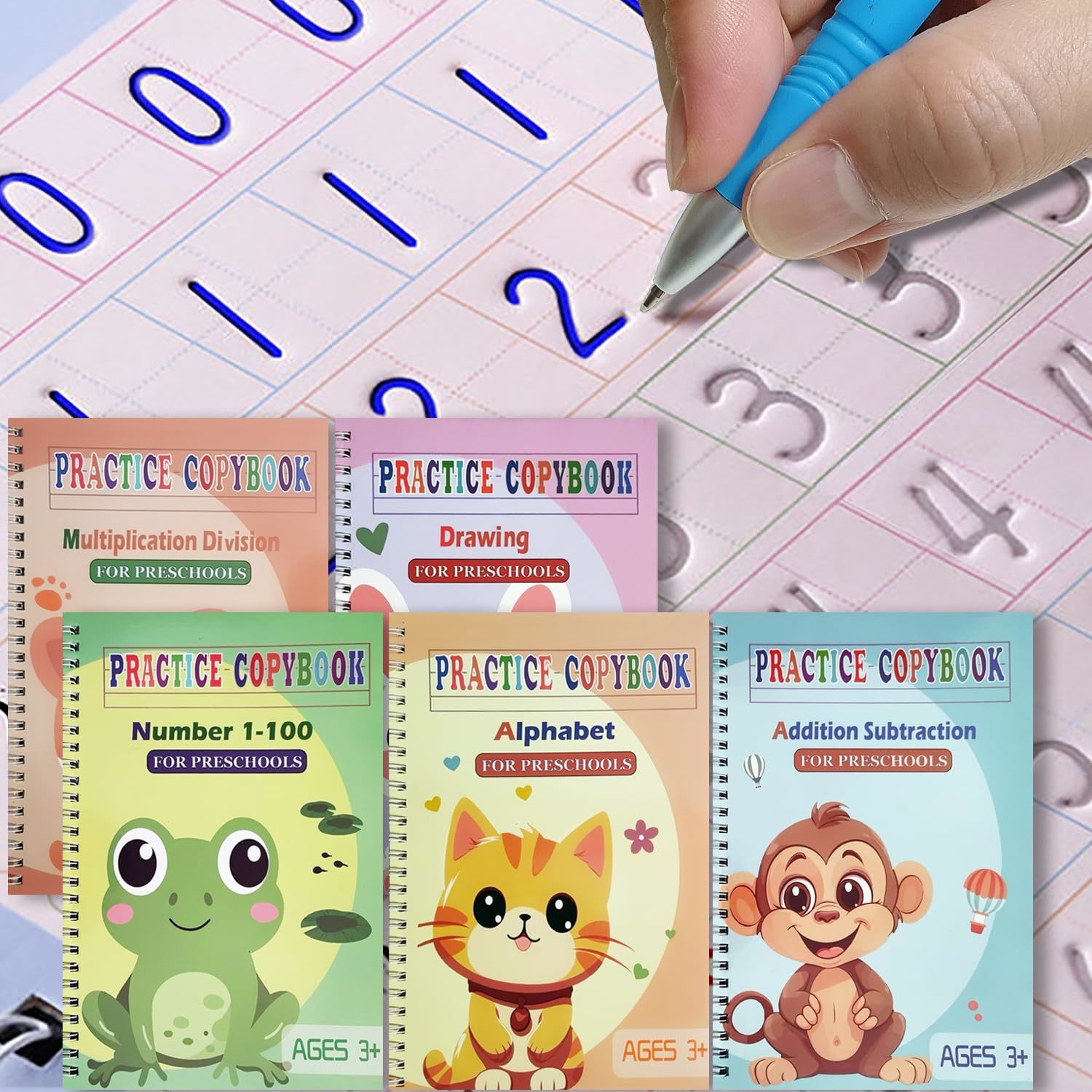 The Five Books In The Groove Reusable Magical Handwriting Workbooks ...