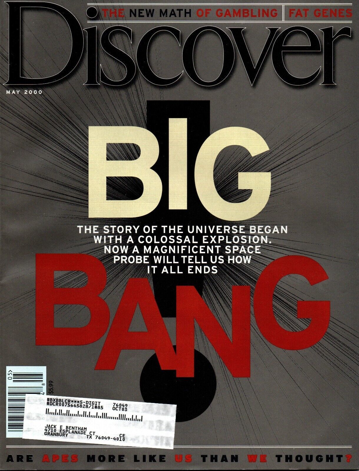 Discover Magazine May 2000 Big Bang How it all Ends - Magazines