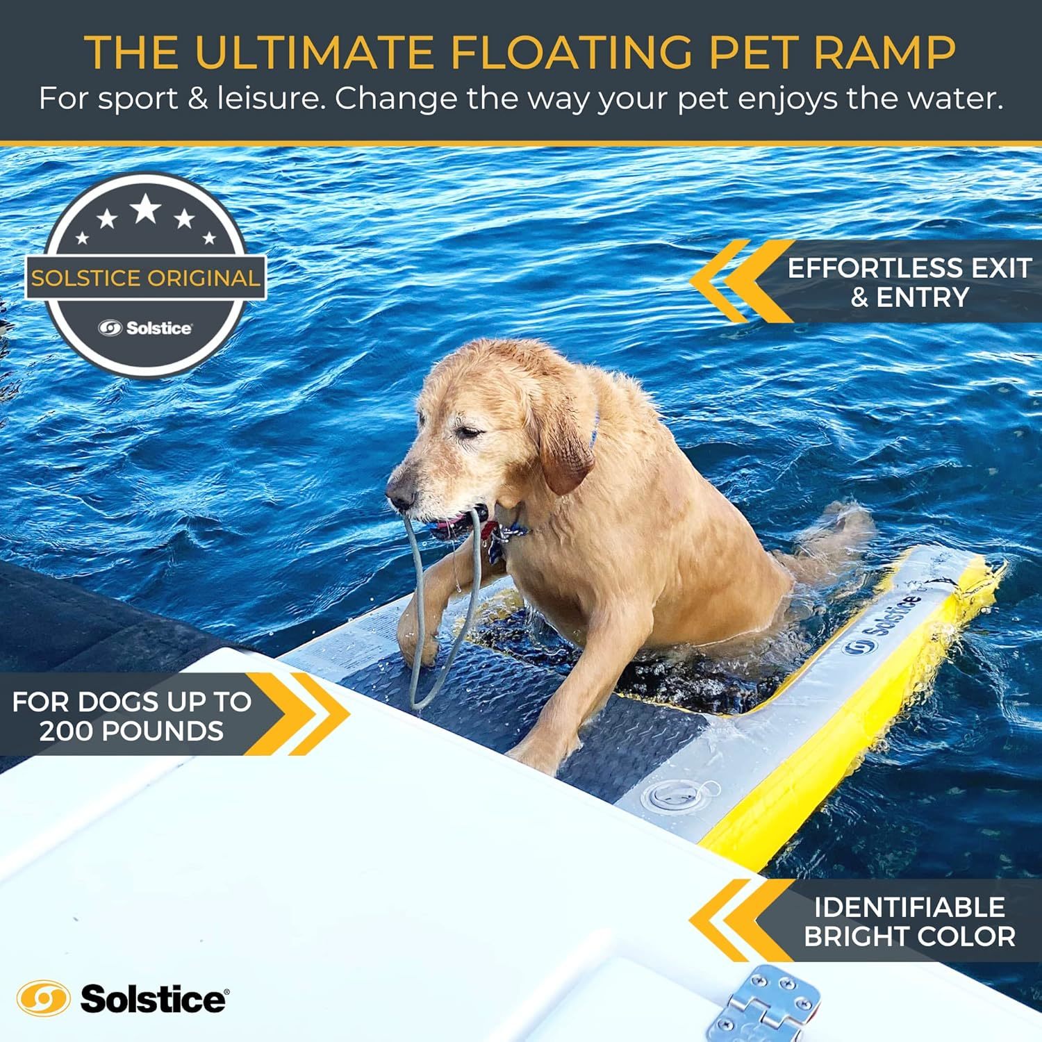 Solstice Original Inflatable Pup Plank Dog Float Floating Ramp Ladder ...