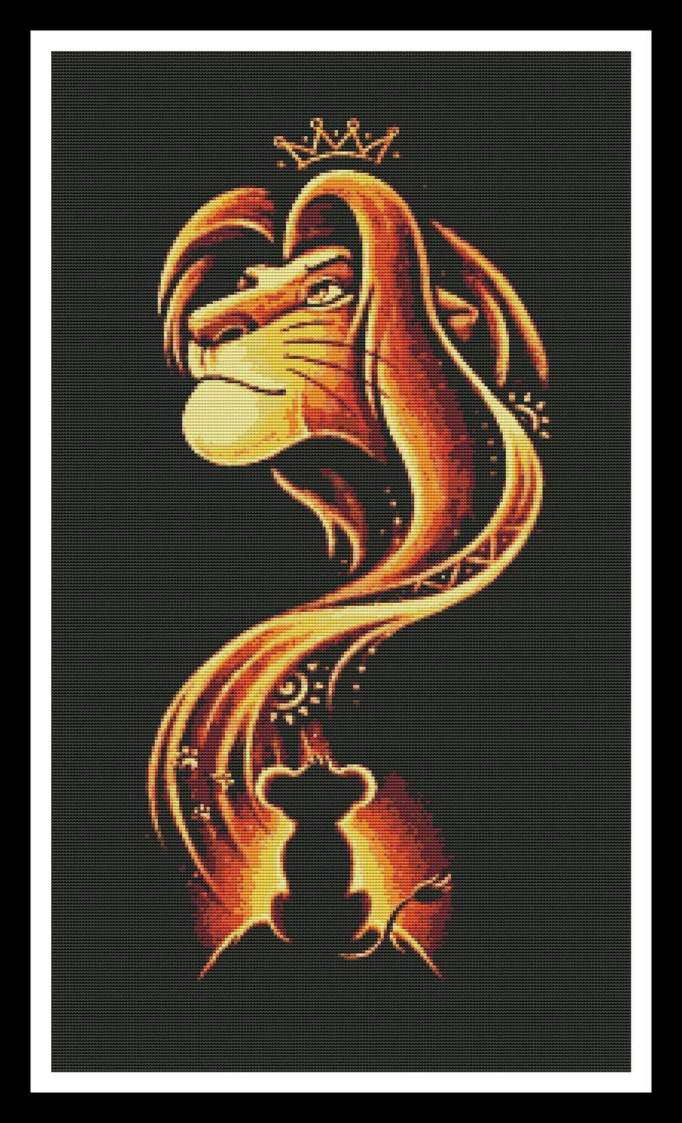 Disney Lion King Simba Timon Pumbaa Counted PDF Cross Stitch Pattern ...