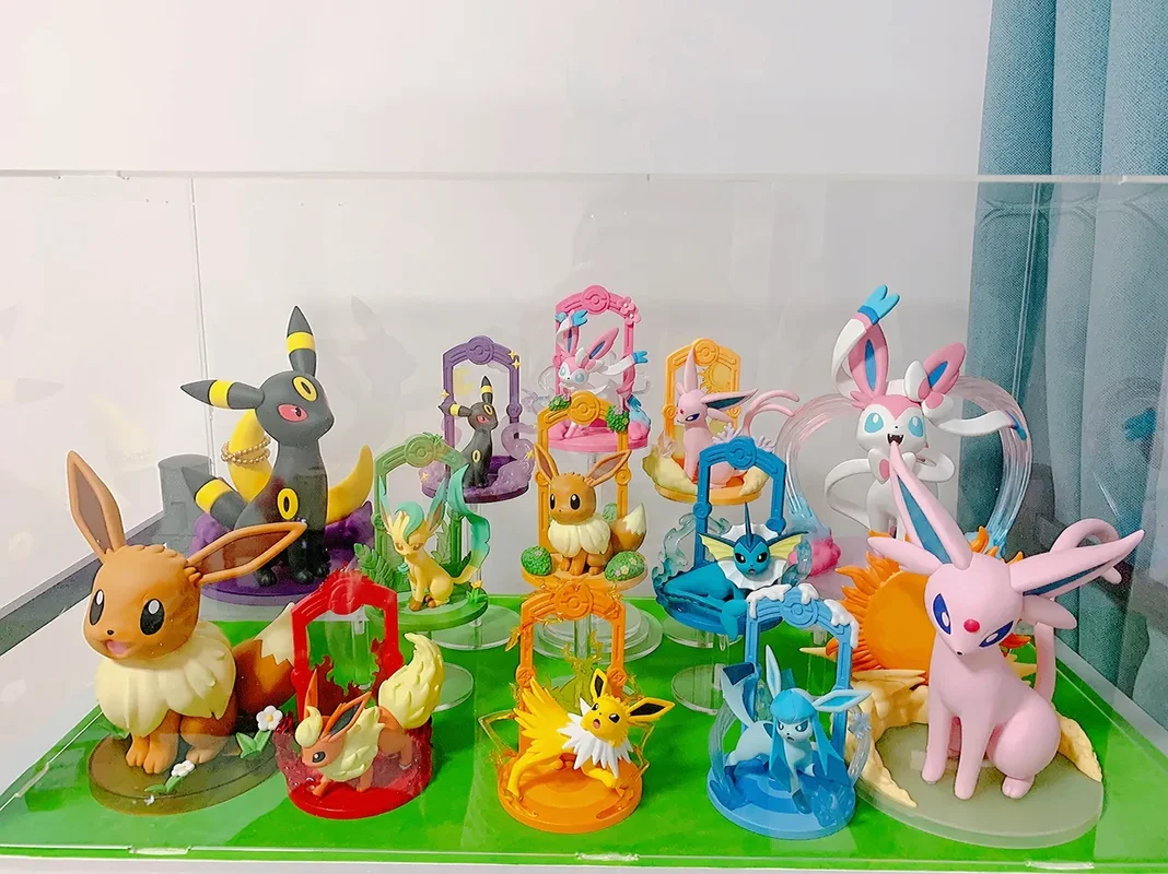 11cm Pokemon Go Eevee Figures Sylveon Umbreon Espeon Glacia Leafeon ...