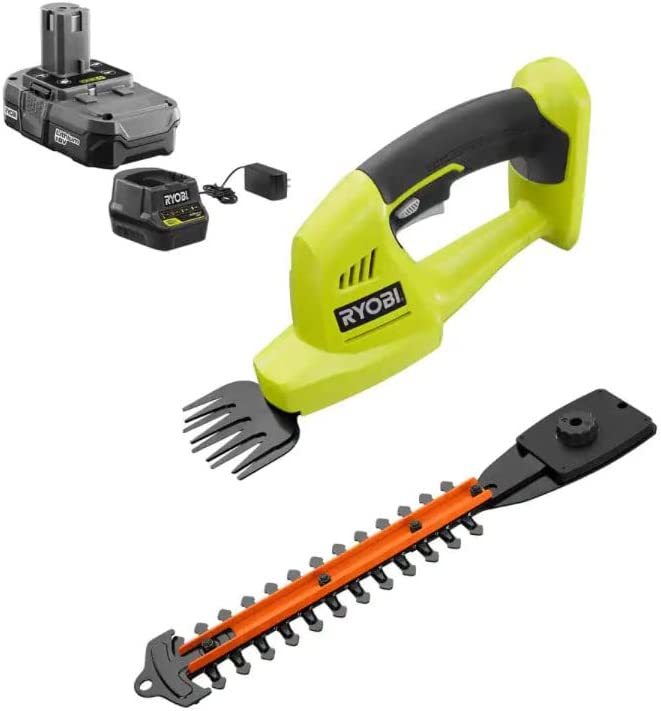 RYOBI ONE+ 18-Volt Lithium-Ion Cordless Grass Shear and Shrubber ...