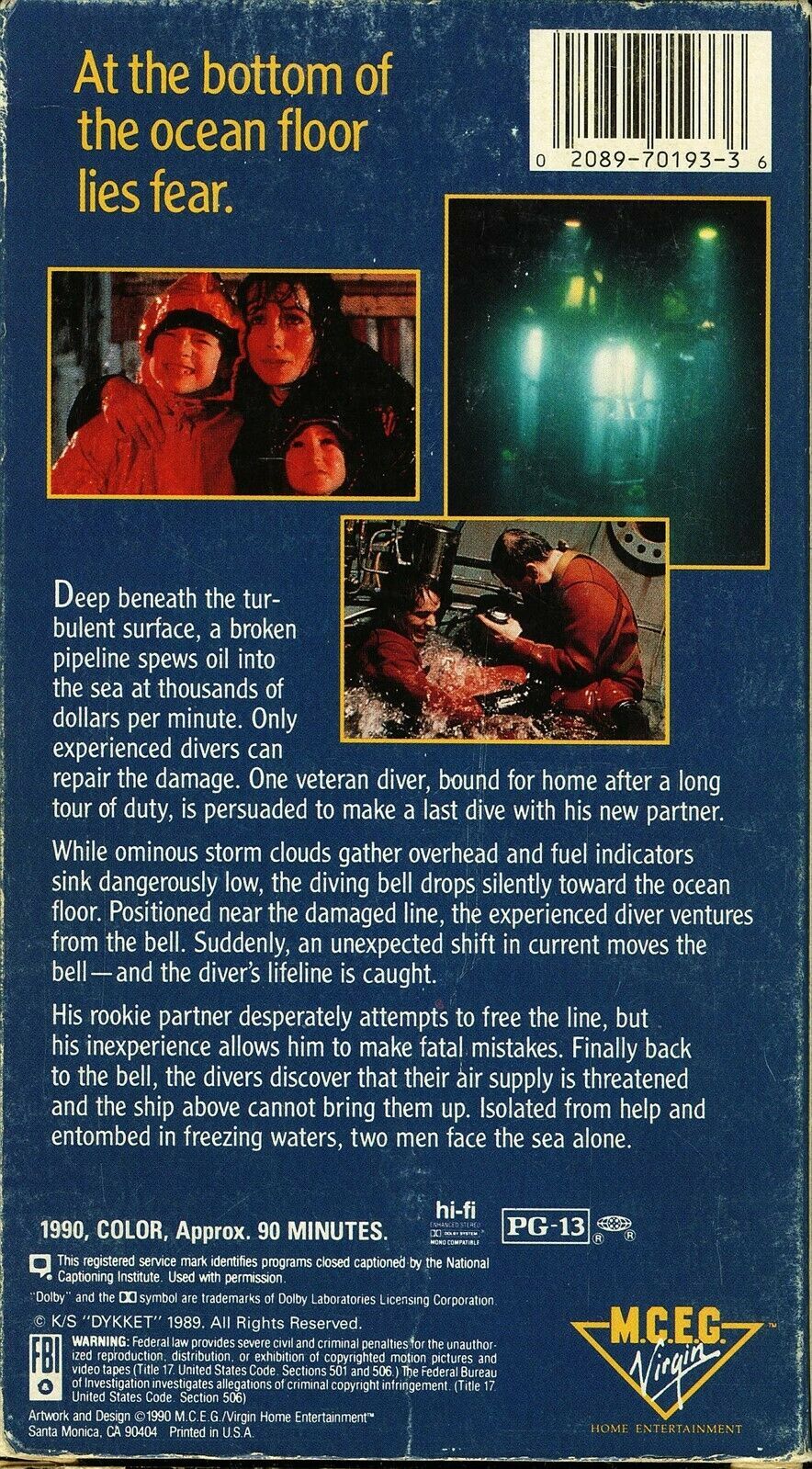 DIVE AKA DYKKET VHS BJORN SUNDQUIST VIRGIN VIDEO TESTED - VHS Tapes