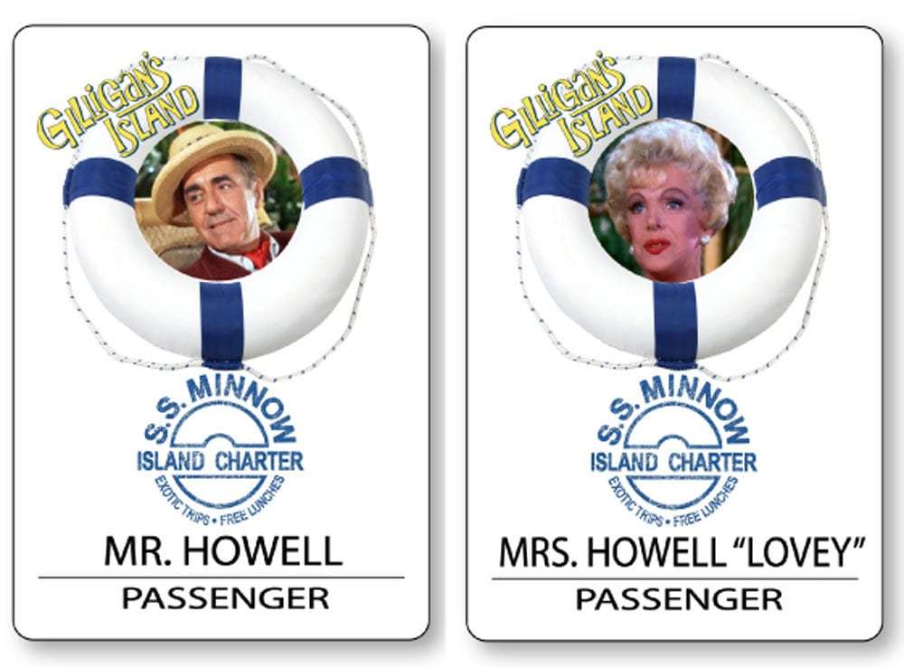 Mr. Howell & Mrs. Howell of GILLIGAN'S Island Name Badges with pin ...