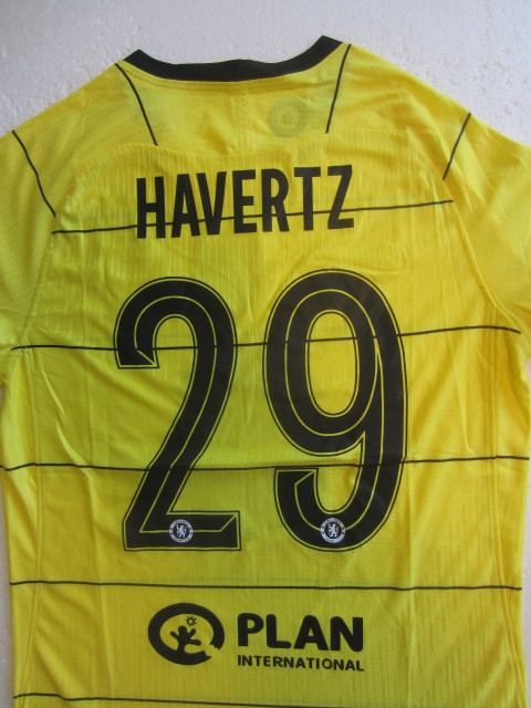 Kai Havertz Chelsea FC UCL Match Slim Fit Yellow Away Soccer Jersey ...