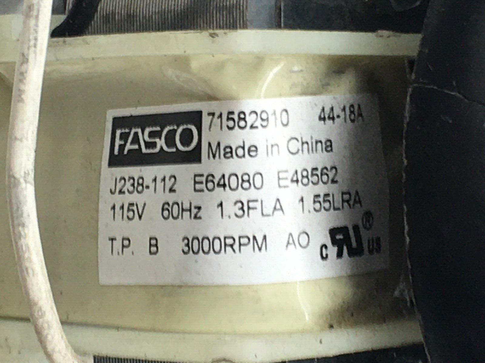FASCO 71582910 Draft Inducer Blower Motor Assembly J238-112 70583115 used #MK344 - HVAC ...