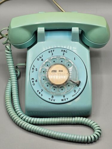 VINTAGE Western Electric Baby Blue Desk Rotary Telephone 500 DM - WORKS ...