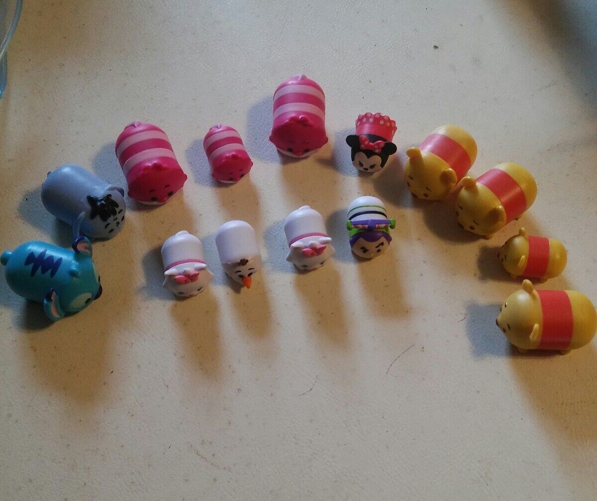 016 Lot of 14 Jakks Disney TSUM TSUM Winnie Pooh Olaf Alice Wonderland ...