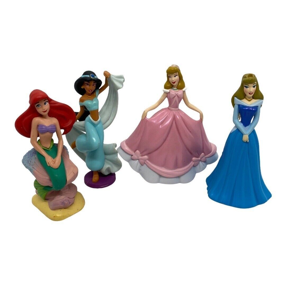 Disney Princesses 4 PVC Figurines: Ariel, Aurora, Cinderella, Jasmin ...