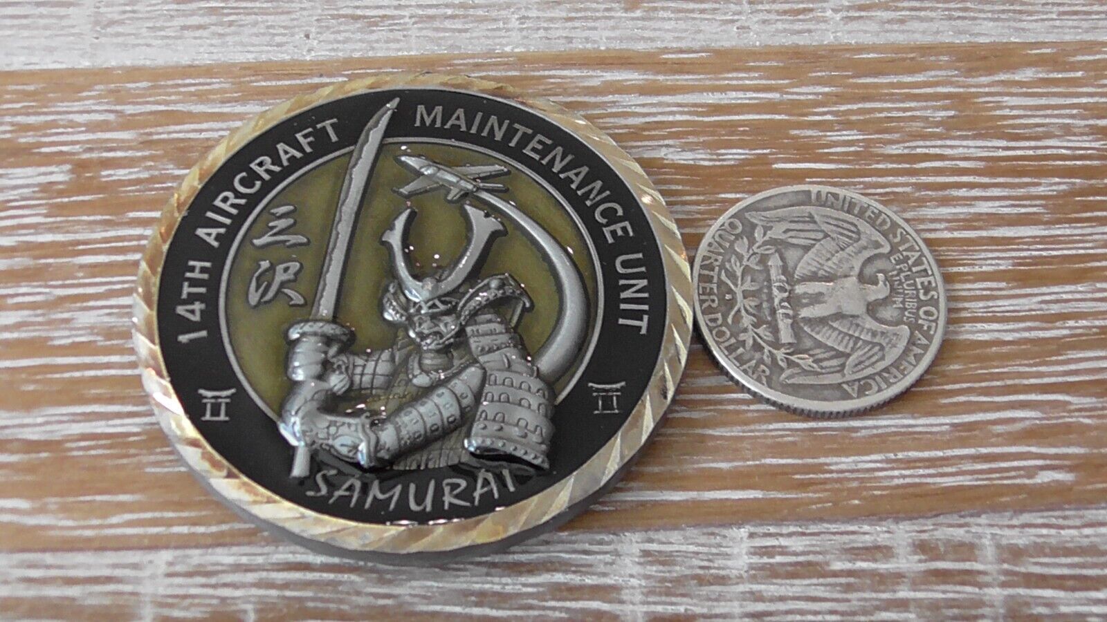 USAF 14th Aircraft Maintenance Unit Samurai Misawa Japan Challenge Coin ...