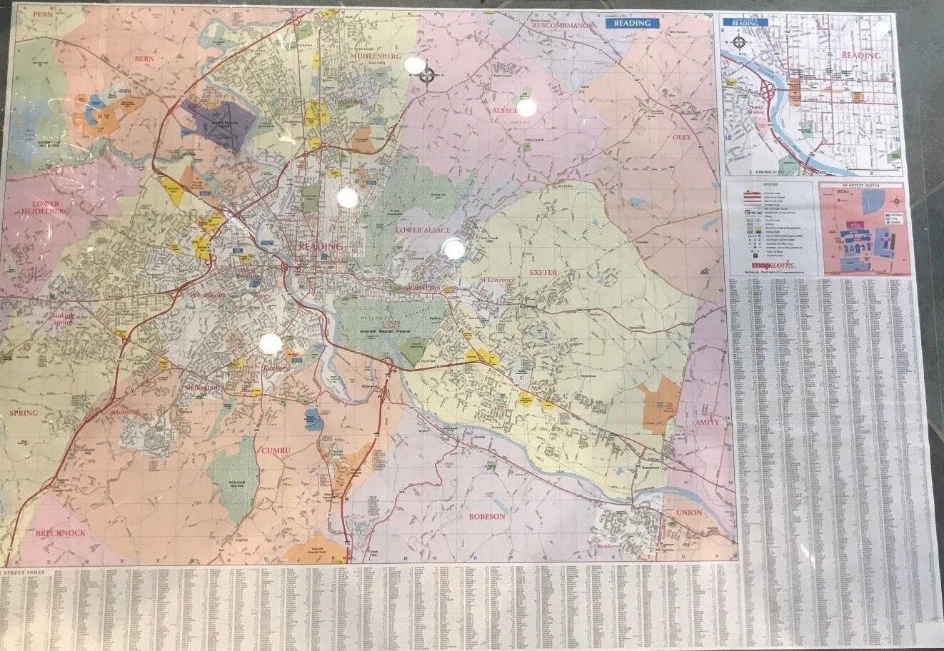 Reading, PA Laminated Wall Map (MW) - Maps & Atlases
