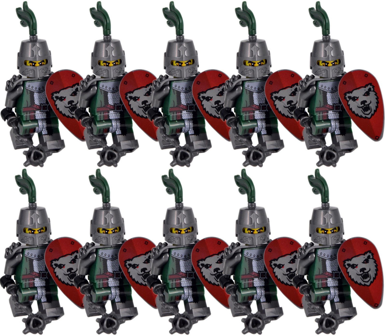 Medieval Custom Evil Knights x10 Minifigure Lot - Building Toy Complete ...
