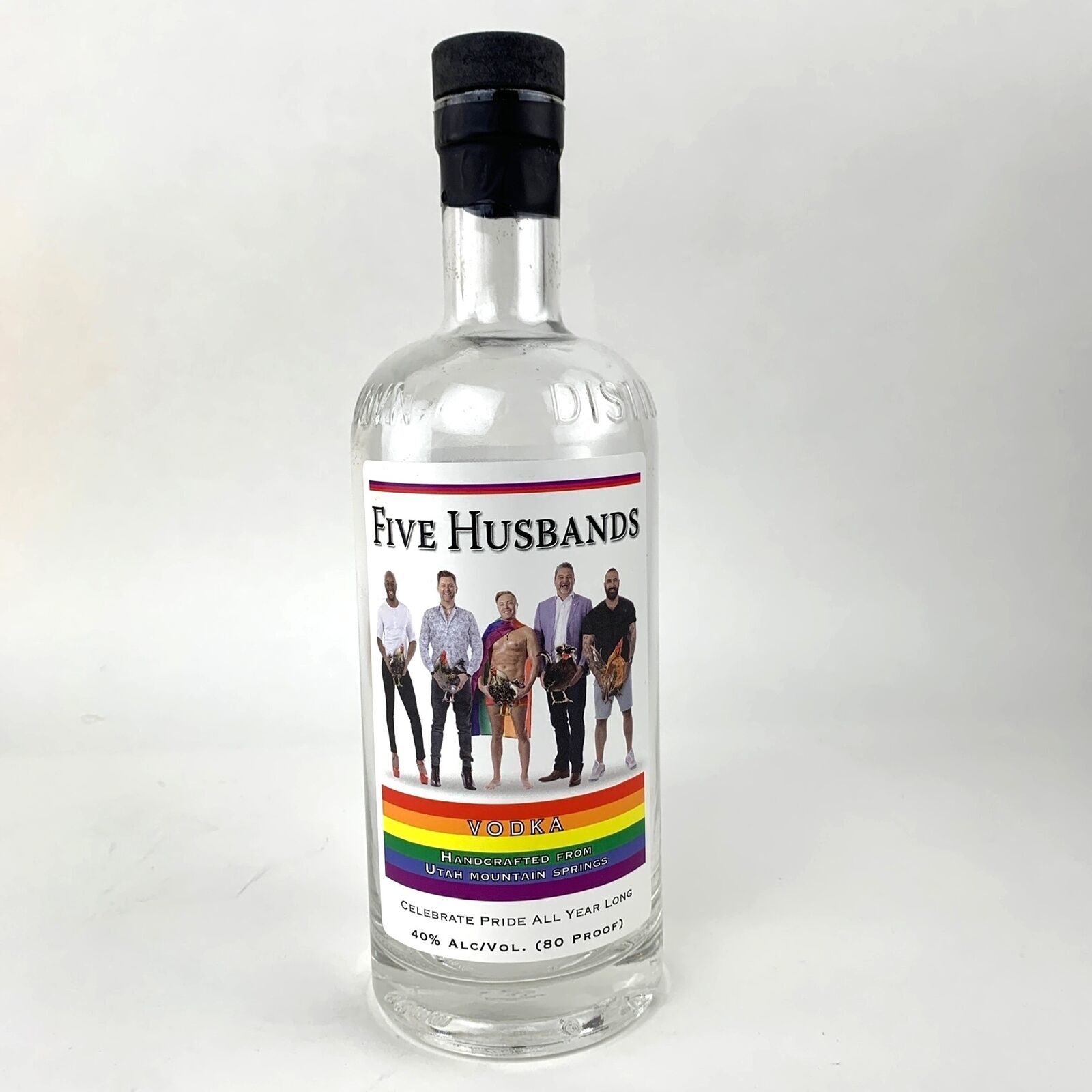 Five Husbands LGBTQ Pride EMPTY Vodka Bottle 2021 Utah Men with ...