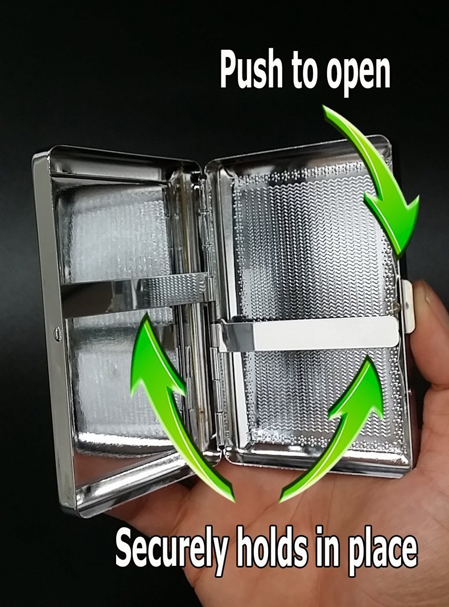 Cloud Pun Em1 Hip Silver Cigarette Case Id Holder Metal Wallet 4" X 2. ...