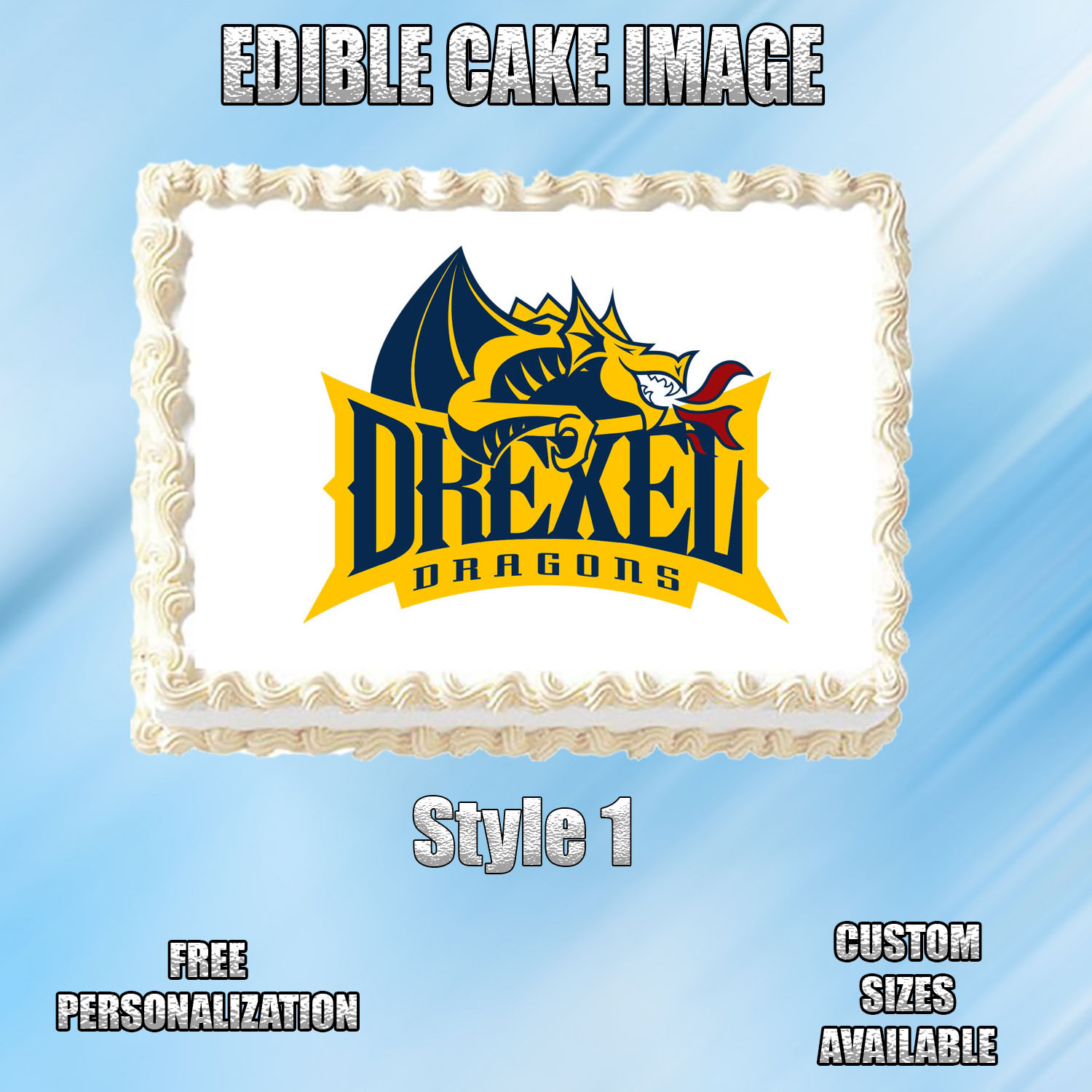 Drexel Edible Image Topper Cupcake Frosting 1/4 Sheet 8.5 x 11" - Cake ...
