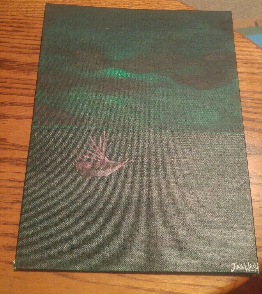 Jason Welch Original Artwork 12x9 Acrylic "Crapper" Unframed Art - Art